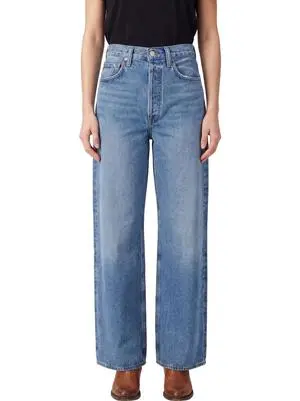 AGOLDE Recycled Cotton High-waisted Wide Leg Flare Jeans - Denim