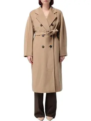 Max Mara Madame Double-breasted Long Wool Coat With Belt - Camel