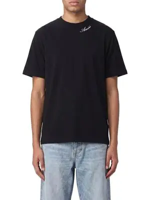 Amiri Drop Shoulder Crewneck T-shirt In Cotton And Modal Blend Black