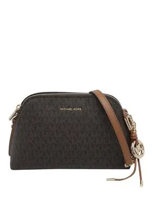 Michael Kors Freddie Mk Monogram Coated Cotton Crossbody Bag - Brown