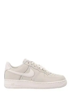 Nike Force 1 Smooth Leather Trainers With Perforated Toe And Swoosh Logo - Mastic