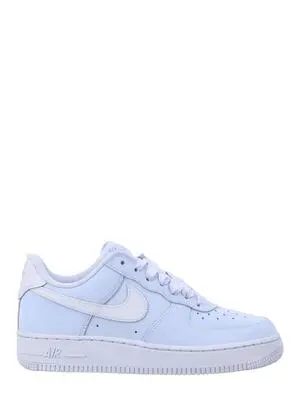 Nike Force 1 Smooth Leather Trainers With Perforated Toe And Swoosh Logo - Sky