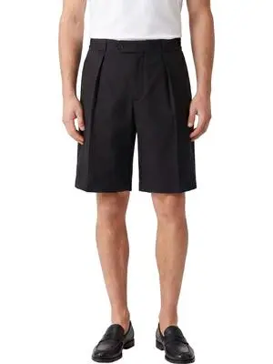 BRIGLIA 1949 Tailored Knee-length Bermuda Shorts In Wool Blend - Black