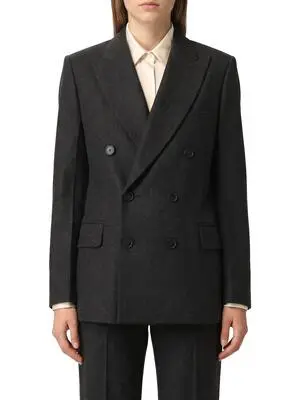 Victoria Beckham Double-breasted Wool Blazer With Peak Lapels - Grey