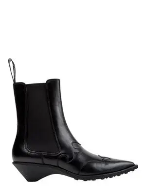Camper Anita Smooth Leather Chelsea Ankle Boots With Sculptural Low Heel - Black