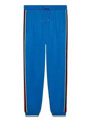 Gucci Technical Jersey Trackpants With Side Stripes - Blue