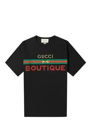 Gucci Gucci Black Boutique Print T-Shirt Black