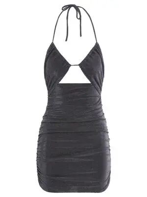 Zeynep Arçay Halterneck Cut Out Mini Dress - Blue