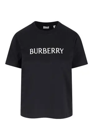 Burberry Logo Cotton T-shirt - Black