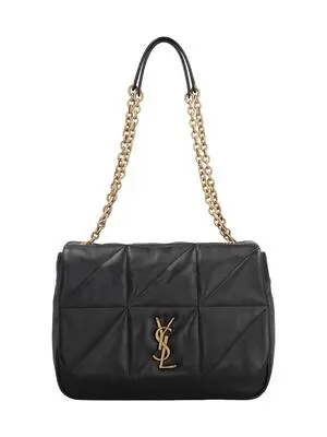 Saint Laurent Jamie Quilted Lamb Leather Shoulder Bag With Chain Strap - Black