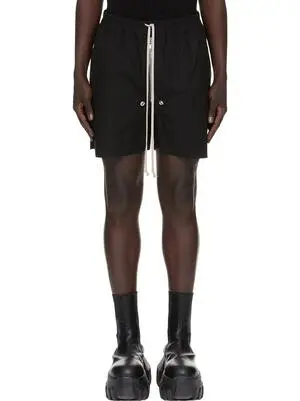 Rick Owens Poplin Shorts With Drawstring Waist - Nero