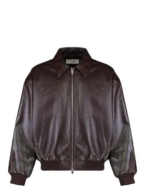 Celine Teddy Jacket In Calfskin - Brown