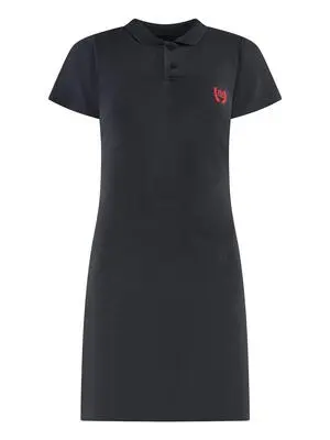Balenciaga Polo Collar Mini Dress - Black