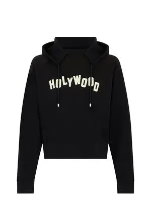 Loewe Cotton Hoodie With Printed Front - Black