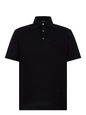 Zegna Premium Cotton Polo Shirt - Black