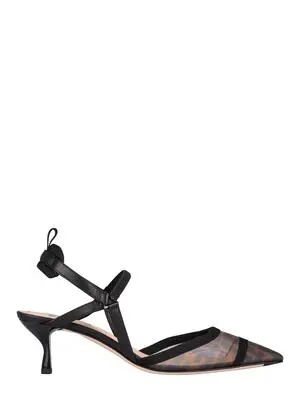 Fendi All Over Logo High Heel Shoes - Brown