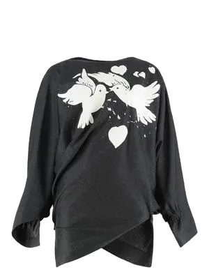 VIVIENNE WESTWOOD Infinity Long-sleeve Sweater With Dove And Heart Motif - Grey