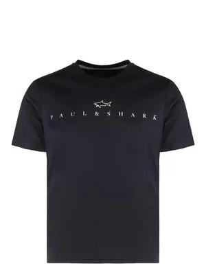 Paul & Shark Cotton Logo Print T-shirt - Blue
