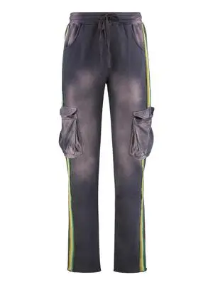 ALCHEMIST ALCHEMIST Cargo Trousers With Frayed Hem And Striped Detail