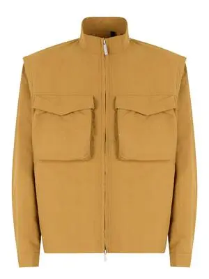 K-WAY K-WAY Technical Fabric Jacket With Raised Collar And Chest Pockets Mustard
