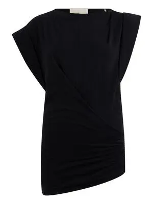 Isabel Marant Étoile Maisan Draped Cap-sleeve Top - Black