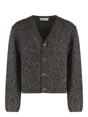 Our Legacy OUR LEGACY Academy Cardigan In Bear Twist Mouline Wool Grey