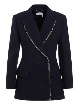 Chloé Chain-link Trim Double-breasted Blazer - Blue