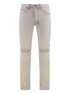Ksubi Slim Fit Distressed Jeans - Grey
