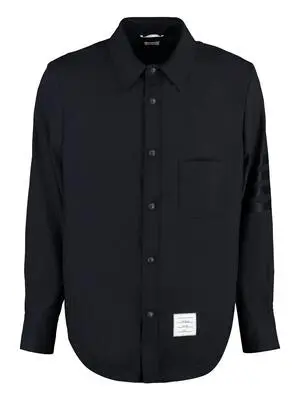 THOM BROWNE THOM BROWNE 4-bar Detailed Wool Overshirt