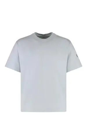 Stone Island Cotton T-shirt With Ribbed Neckline - Blue