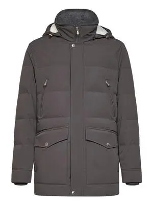 Brunello Cucinelli Hooded Down Jacket - Grey