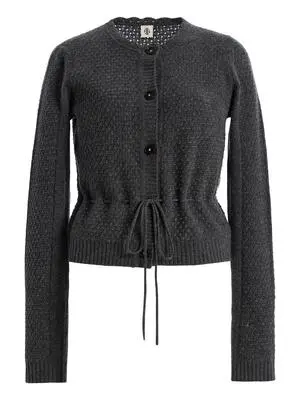 THE GARMENT Belted Wool-cashmere Cardigan - Grey