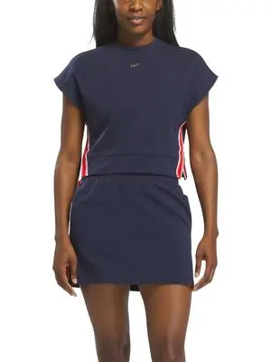 REEBOK Logo Short Sleeve Crewneck Sweatshirt - Vector Navy