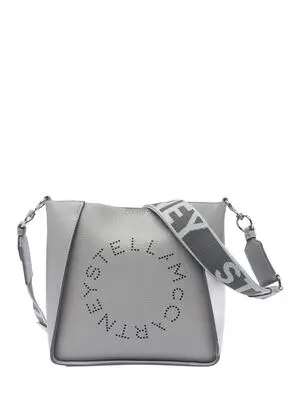 Stella McCartney STELLA MCCARTNEY Logo Perforated Crossbody Bag Gray