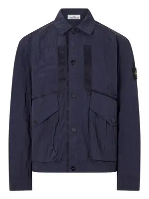 Stone Island Garment-dyed Waxed Shell Jacket - Blue