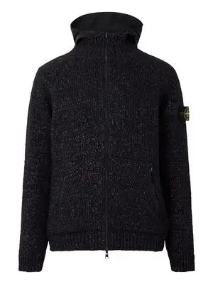 Stone Island Reversible Knitted Cotton-blend Shell Jacket - Black