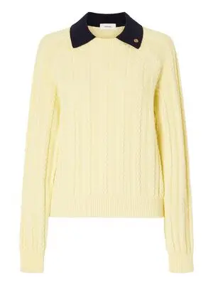 Versace Cable-knit Cotton Sweater - Yellow
