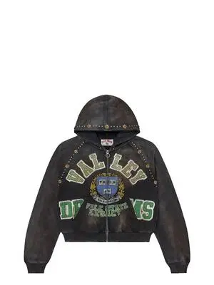 VALE FOREVER Gem Zip Up Hoodie - Black