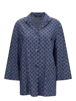 Gucci Gg Jacquard Cotton Jacket - Blue