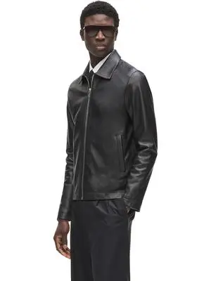 Karl Lagerfeld Leather Zip-up Jacket - Black