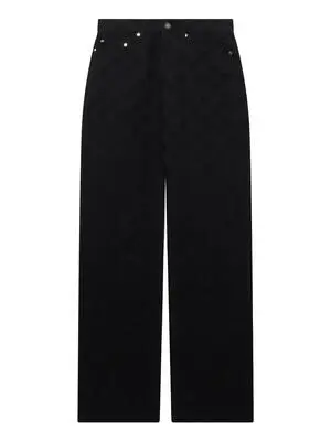 Casablanca Denim Monogram Straight Leg Jeans - Multicolor