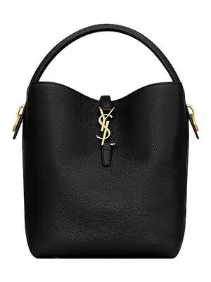 Saint Laurent Le 37 Supple Bucket Bag With Monogram Detail - Black