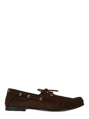 TOM FORD Suede Theo Boat Shoe - Walnut