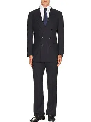 TOM FORD Clear Cut Herringbone Stripe Suit - Navy