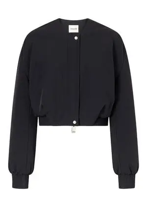 Khaite Cordan' Cropped Shell Bomber Jacket - Black