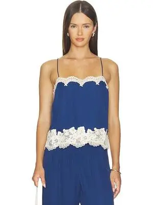 Cami Nyc Chiffon Camisole With Lace Trim - Blue