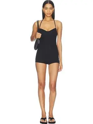FAE Suki Halterneck Playsuit - Black