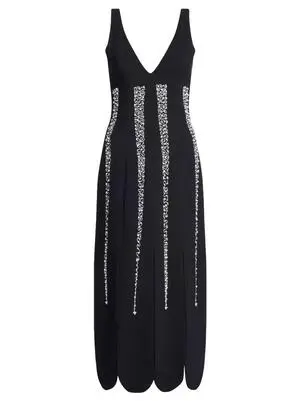 MARKARIAN Brandy Pearl-embellished Midi Dress - Black