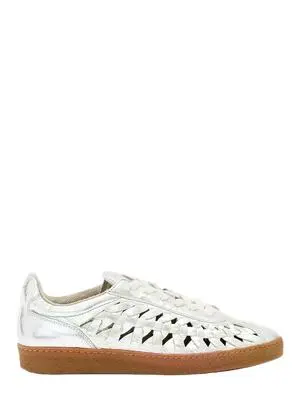 ALLSAINTS Woven Metallic Sneakers - Silver