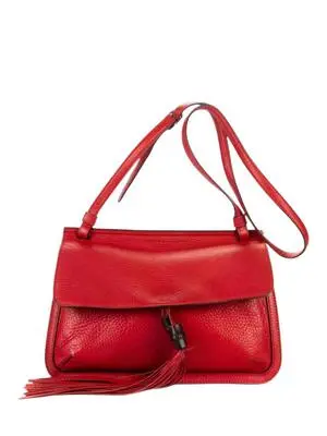 Gucci Bamboo Daily Tassel Shoulder Bag - Red